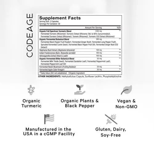 CODEAGE Liposomal Turmeric95% Curcumin Extract Supplement