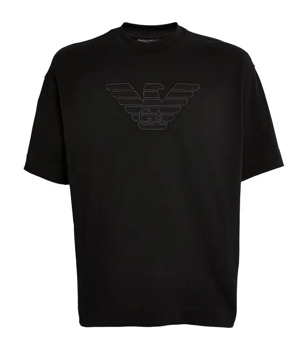 Emporio Armani Cotton Appliqué-eagle T-shirt