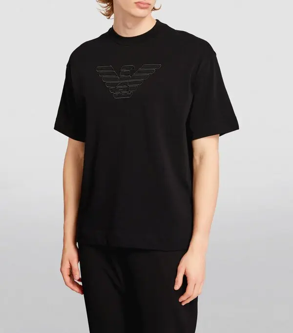 Emporio Armani Cotton Appliqué-eagle T-shirt