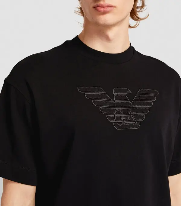 Emporio Armani Cotton Appliqué-eagle T-shirt