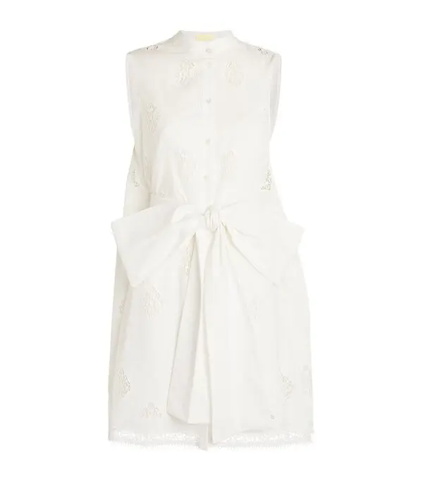 Erdem Lace Embroidered Dress With Bow
