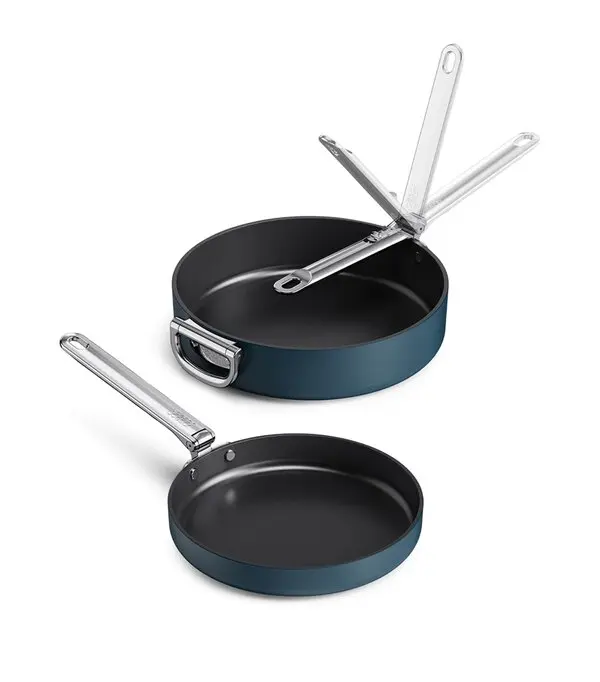 JOSEPH JOSEPH Set Of 2 Space Non-stick Folding Handle Frying Pans - Blue