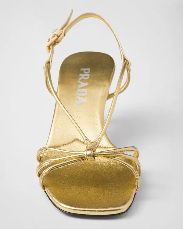 Prada Mordoré Nappa Leather Heeled Sandals