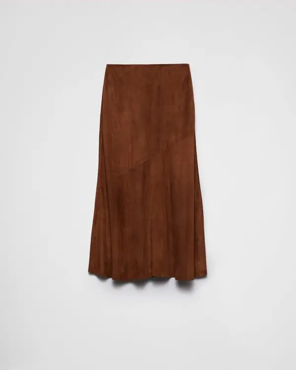 Prada Suede Flared Skirt