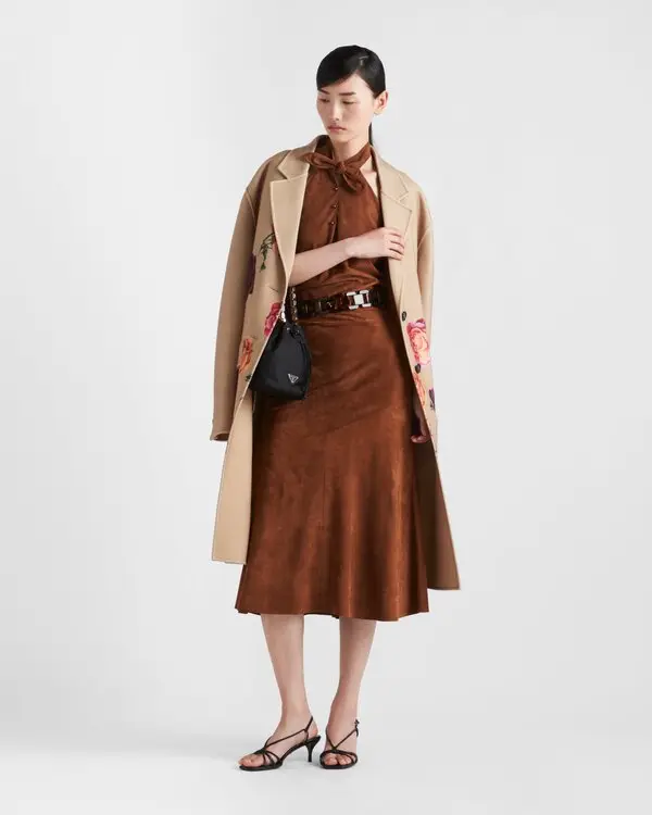 Prada Suede Flared Skirt