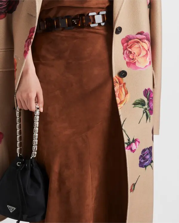Prada Suede Flared Skirt