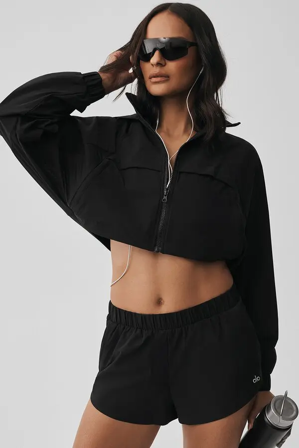 Alo Yoga Cropped Playmaker Jacket - Black