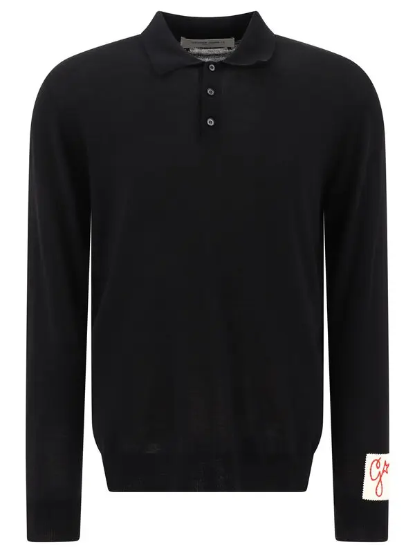 GOLDEN GOOSE Gregory' Wool Polo Shirt - Black