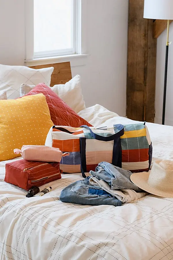 ANCHAL Weekender Duffel Bag - Multi-check