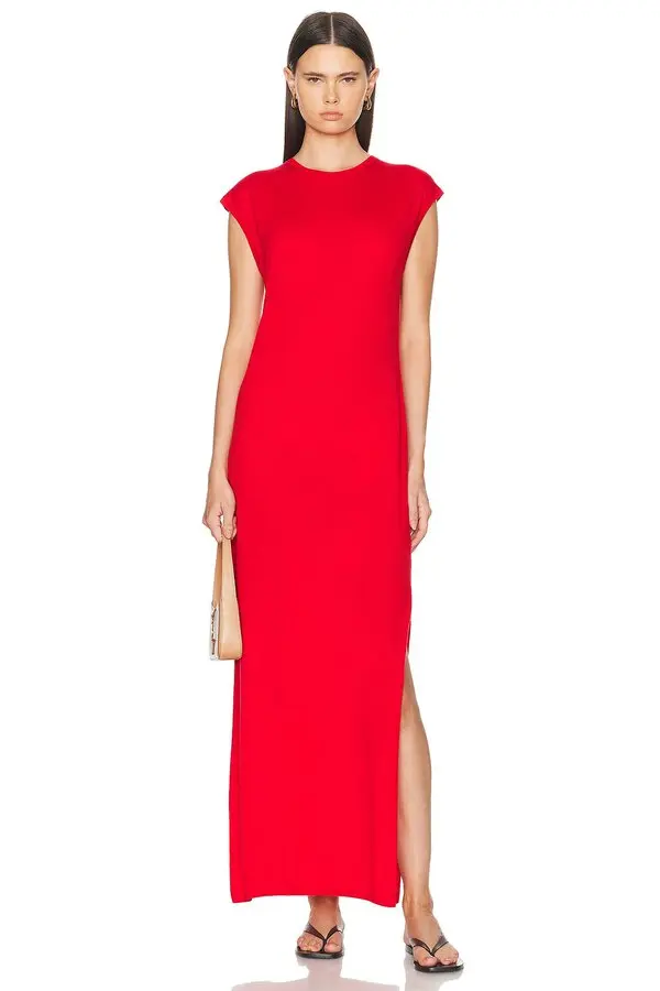 open lace back dress Ellianna Lace-Up Back Maxi Dress Red