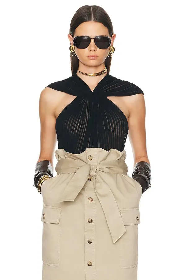 Saint Laurent Halter Neck Tank Top - Noir