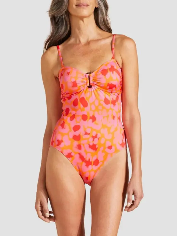 Vilebrequin New Leopard Underwire One-piece Swimsuit - Apricot