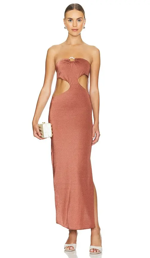 baobab brown dress BAOBAB Donatella Maxi Dress