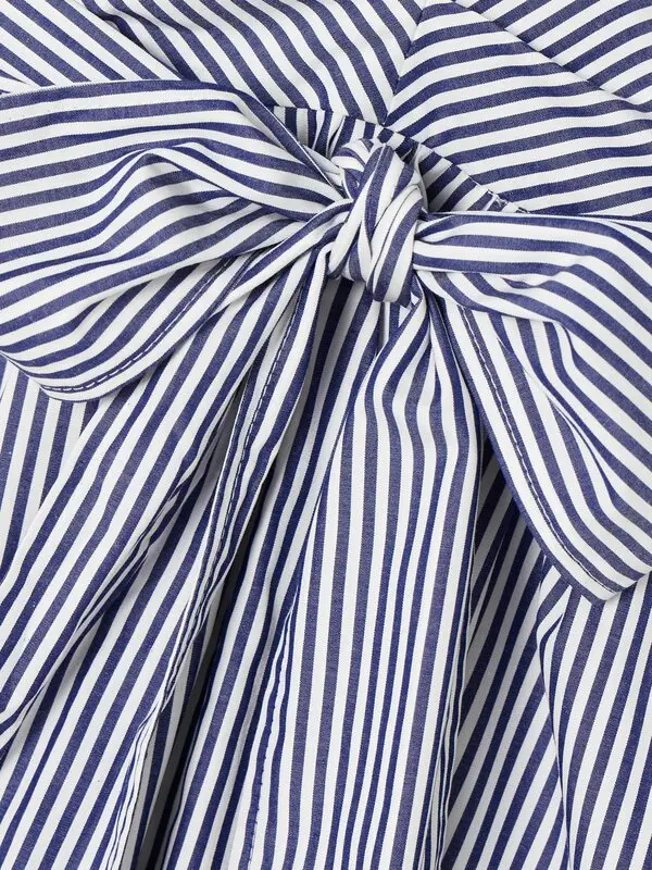 Carolina Herrera Belted Striped Cotton-poplin Mini Dress