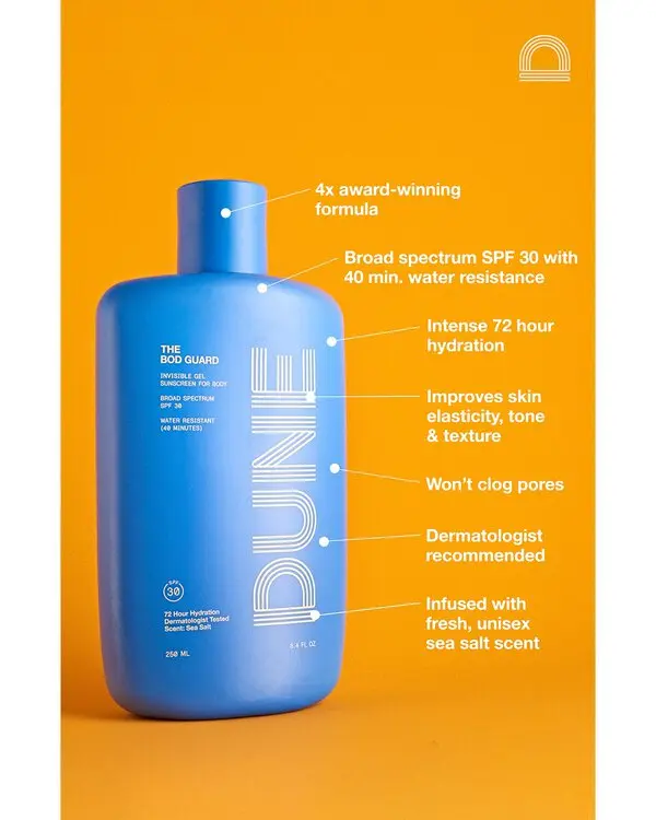 DUNE The Bod Guard Invisible Gel Body Sunscreen Spf 30 8.4 Oz - No Color