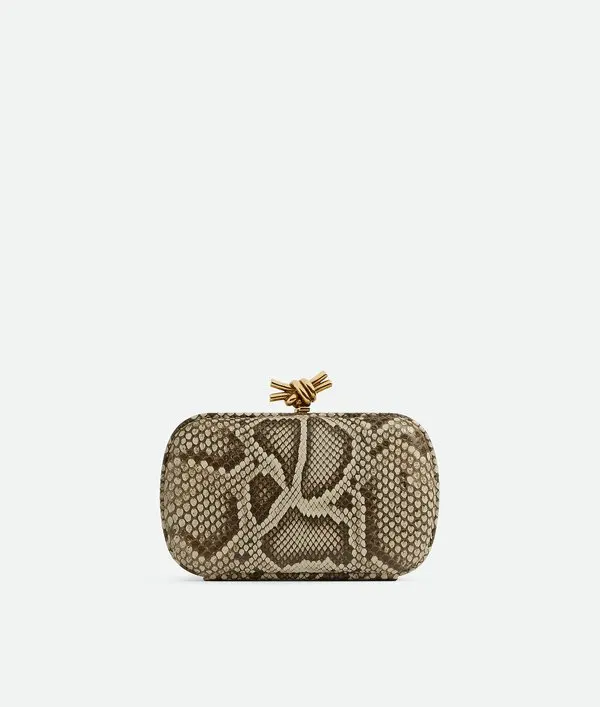 Bottega Veneta Python Minaudière With Knot Clasp - Roccia