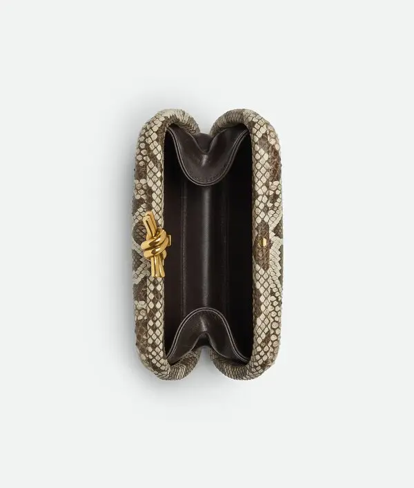 Bottega Veneta Python Minaudière With Knot Clasp - Roccia