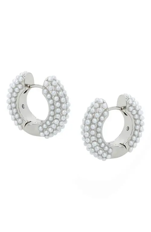 ALLSAINTS Imitation Pearl Huggie Hoop Earrings