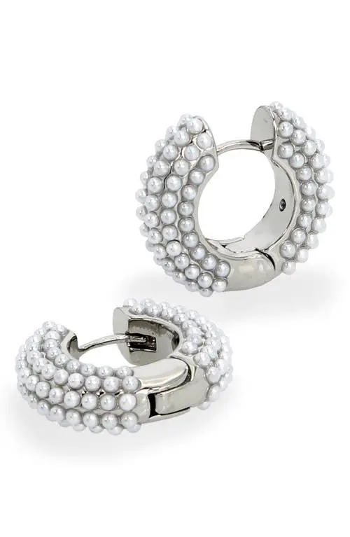 ALLSAINTS Imitation Pearl Huggie Hoop Earrings