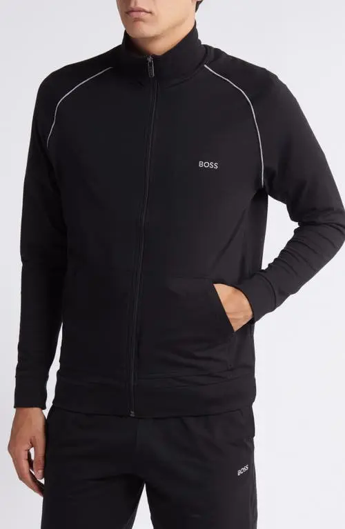 BOSS Cotton-blend Zip-up Jacket - Blk