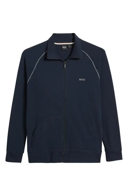BOSS Cotton-blend Zip-up Jacket - Dk Bu