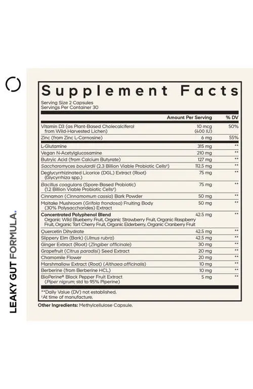 CODEAGE Leaky Gut L-glutamine + Probiotics Supplement