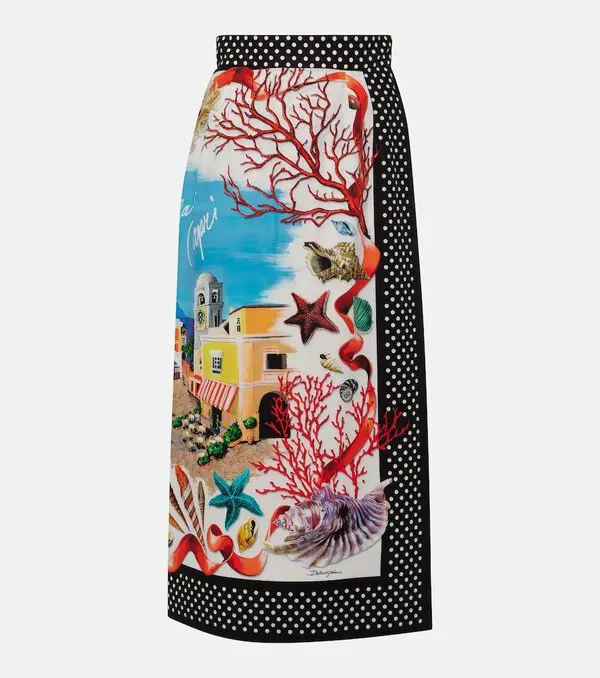 Dolce & Gabbana Capri Printed Cotton Maxi Skirt - Multicoloured