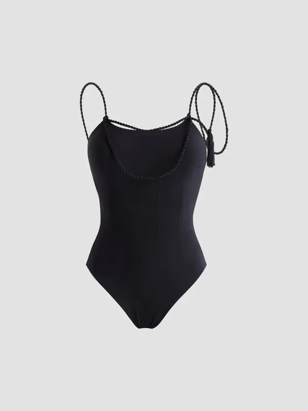 Vilebrequin Tresses Braided One-piece Swimsuit - Noir