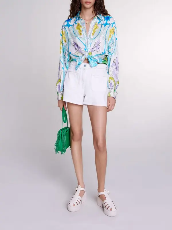 Maje Denim Shorts - White