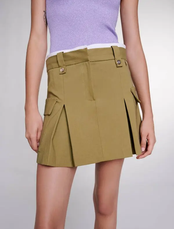 Maje Pleated Mini Skirt