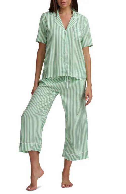 Splendid Notch Collar Pajamas - Foggreenstripe