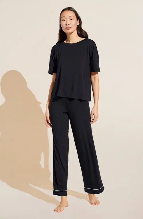 Eberjey Giselle Stretch Modal Pajama Top - Black