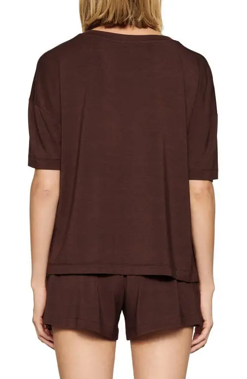 Eberjey Giselle Stretch Modal Pajama Top - Chocolate