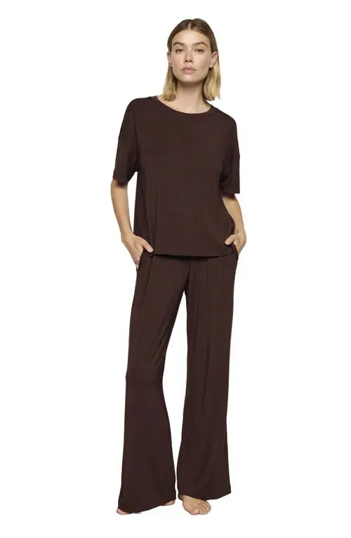 Eberjey Giselle Stretch Modal Pajama Top - Chocolate