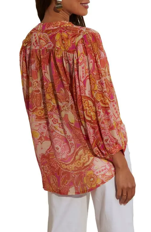 VICI Maggie Floral Chiffon Button-up Shirt