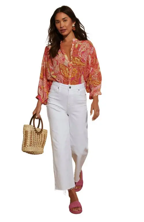 VICI Maggie Floral Chiffon Button-up Shirt