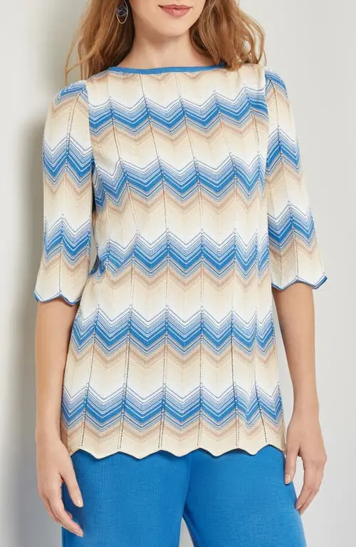 Misook Chevron Pattern Tunic Sweater