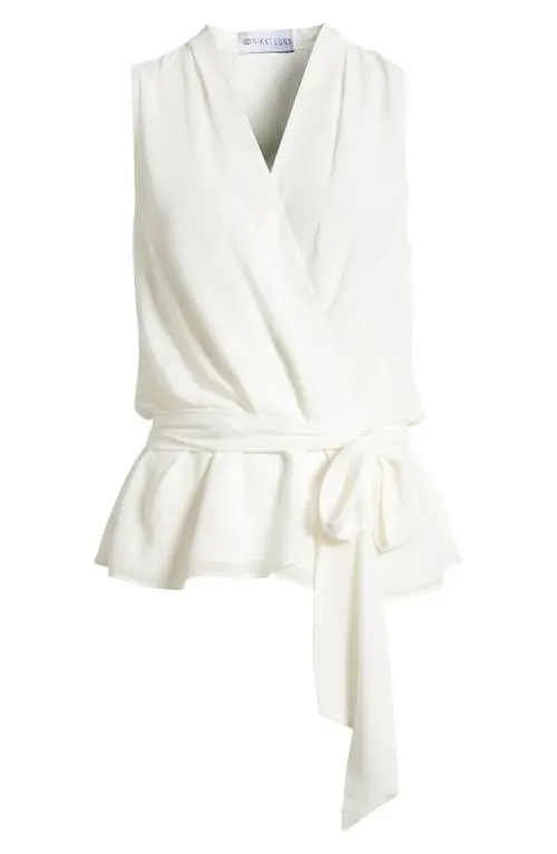 NIKKI LUND Golriz Wrap Sleeveless Top - White