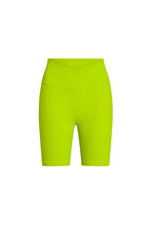 ELECTRIC YOGA Rib Biker Shorts - Lime Punch