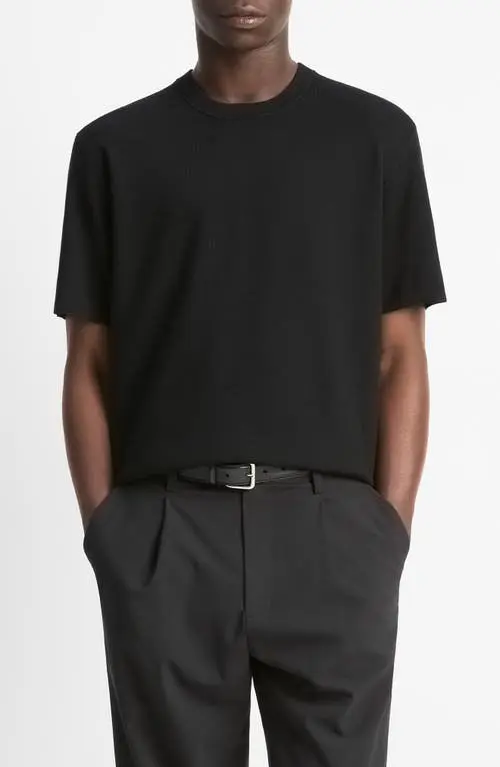 Vince Milano Short Sleeve Crewneck Sweater - Black