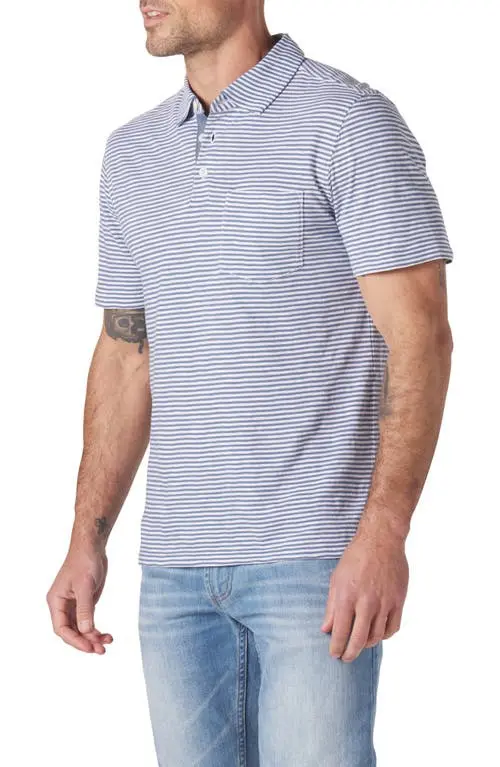 THE NORMAL BRAND Slub Pocket Polo - Blue Stripe