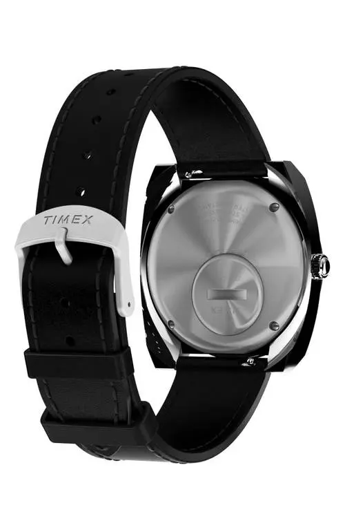 TIMEX® World Time Reissue Leather Strap Watch