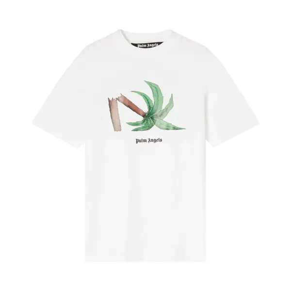 Palm Angels Broken Palm Classic Tee /green - White