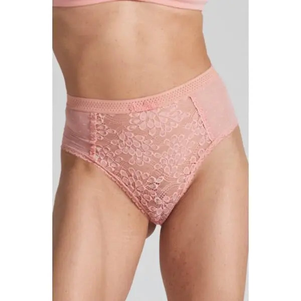 PEACHAUS Betony Recycled-tulle High-rise Underwear - Dawnlight Coral