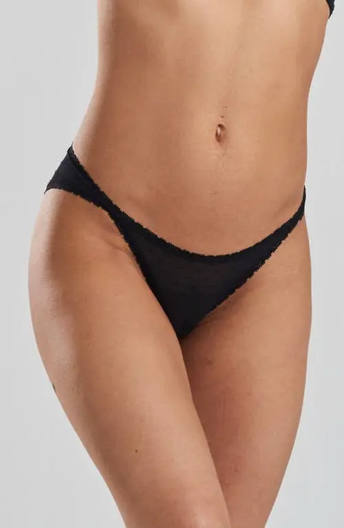 PEACHAUS Ume Recycled-lace Mid-rise Underwear - Volcanic Black