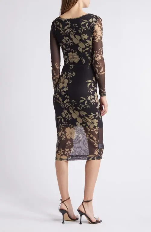 NIKKI LUND Britt Floral Mesh Maxi Dress