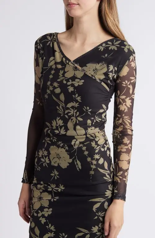 NIKKI LUND Britt Floral Mesh Maxi Dress