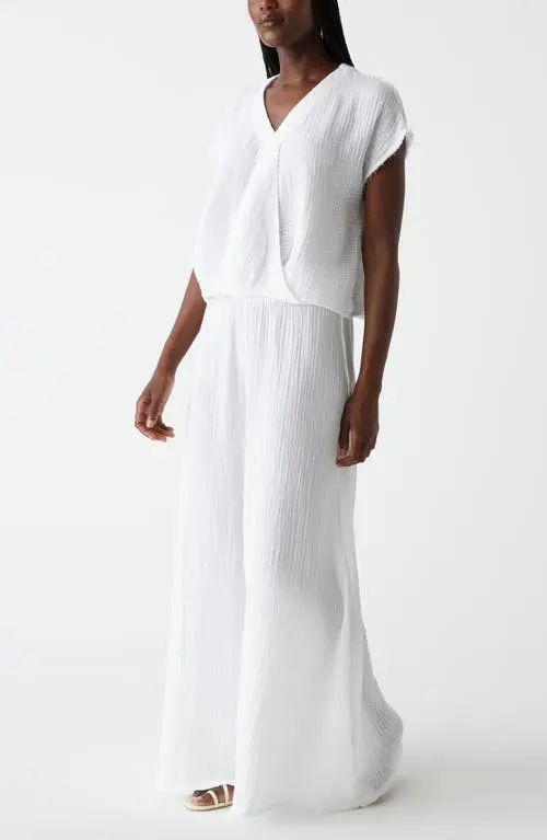 Michael Stars Simba Smocked Waist Wide Leg Pants - White