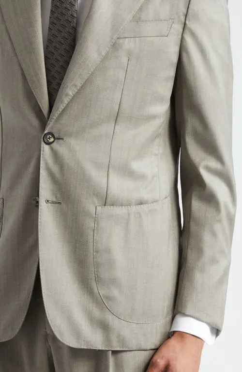 Thom Sweeney Unstructured Wool & Silk Suit - Taupe