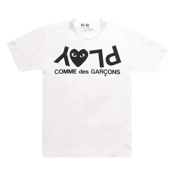 Play Comme Des Garcon Inverted Text Logo T-shirt - White